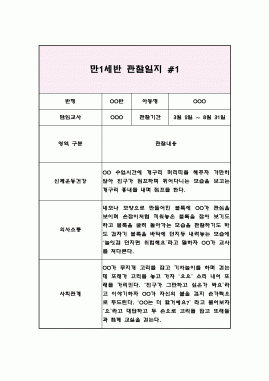 3세 (만1세) 1년 관찰일지 & 발달평가 (2022년 3월부터 2023년 2월까지의 관찰일지)-1페이지