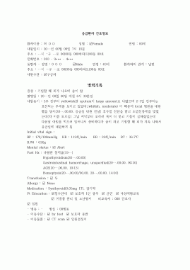 응급실 CASE STUDY 자세한 병태생리 및 간호사정, 간호진단 4개-1페이지