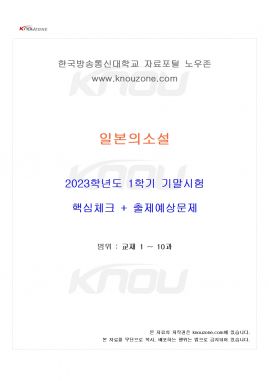 2023년 1학기 일본의소설 기말시험 핵심체크-1페이지