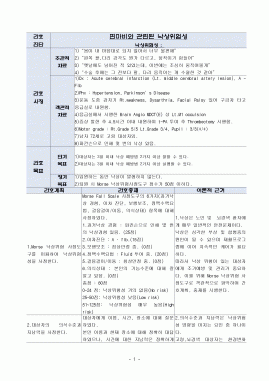 편마비와 관련된 낙상위험성 (뇌혈관사고)-1페이지