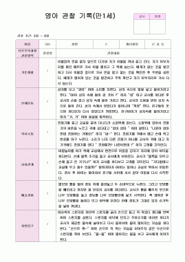 관찰일지 만1세 1년 9명 19페이지-1페이지