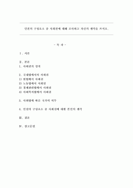 인권의 구성요소 중 사회권에 대해 조사하고 자신의 생각을 쓰시오.-1페이지