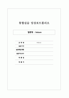 통합실습 임상포트폴리오 Seizure 발작 (임상 에피소드, mapping, 간호과정) (1)-1페이지
