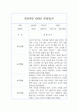 만0세반 2학기 관찰일지 / 발달평가 (놀이,일상 관찰기록)-1페이지