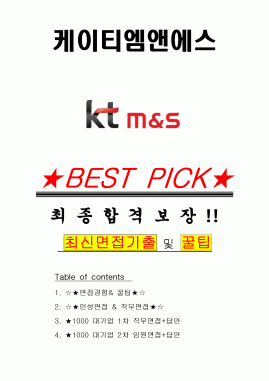 케이티엠앤에스 면접기출(최신)+꿀팁[최종합격!] +1000대기업 1차 직무면접 + 2차 임원면접 최종합격자 답안-1페이지