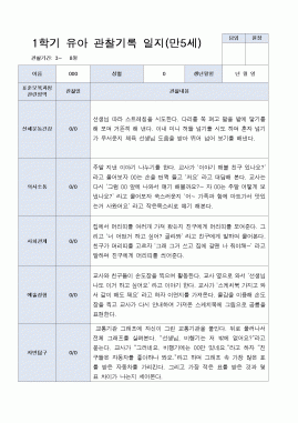 3월 - 다음해 2월 1년 관찰일지 만 5세 17명  34 페이지-1페이지