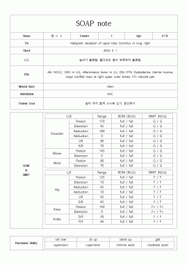 3. SOAP note 폐 절제술로 인한 호흡재활-1페이지