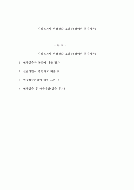 사회복지사 현장실습 소감문(장애인 복지기관)-1페이지