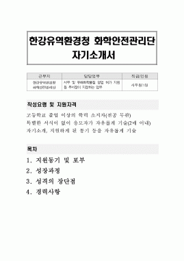 한강유역환경청 화학안전관리단 자기소개서-1페이지