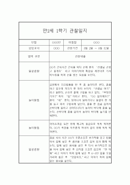 만2세 1년 관찰일지 20명 80Page (만2세 영아관찰기록, 영아관찰일지,20명 80Page 입니다)-1페이지