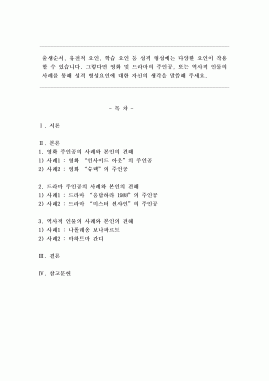 출생순서, 유전적 요인, 학습 요인 등 성격 형성에는 다양한 요인이 작용할 수 있습니다. 그렇다면 영화 및 드라마의 주인공, 또는 역사적 인물의 사례를 통해 성격 형성요인에 대한 자신의 생각을 말씀해 주세요.-1페이지