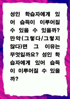 [ 성인 학습자에게 있어 습득이 이루어질 수 있을 수 있을까 ]-1페이지