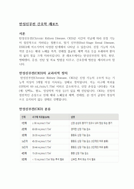 만성신부전Chronic renal failure 간호진단 및 목표-1페이지