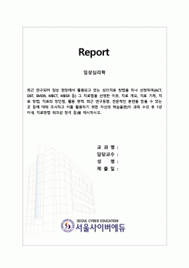 임상심리학 레포트 자료-1페이지