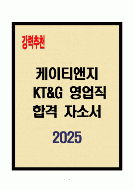 케이티앤지 KT&G 영업직 합격자소서-1페이지