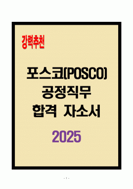 포스코(POSCO) 공정직무 합격자소서-1페이지