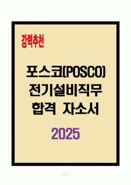 포스코(POSCO) 전기설비직무 합격자소서-1페이지