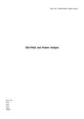 [이화여대 생명과학실험1 분반1등] SDS-PAGE and Protein Analysis-1페이지