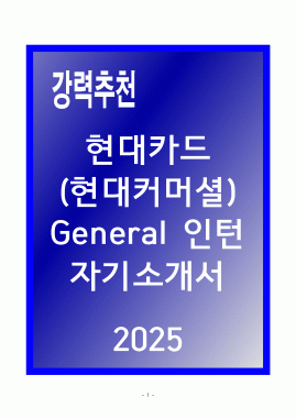 현대카드(현대커머셜) General 인턴 자기소개서-1페이지