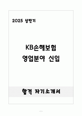 [합격] KB손해보험 영업분야 신입-1페이지