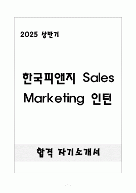 [합격] 한국피앤지 Sales Marketing 인턴-1페이지