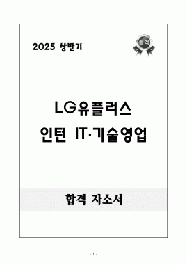 [합격 자소서] LG유플러스 인턴 IT&기술영업-1페이지
