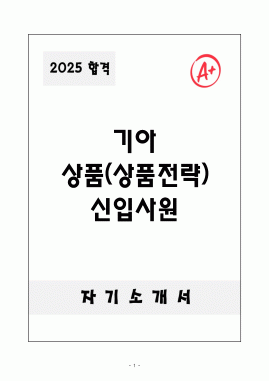 기아 상품(상품전략) 신입사원-1페이지