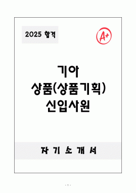 기아 상품(상품기획) 신입사원-1페이지