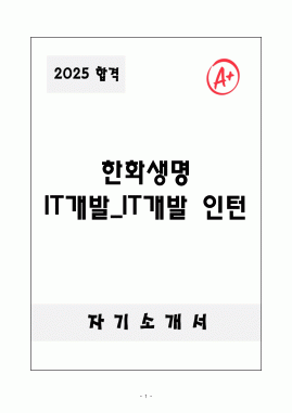 한화생명 IT개발_IT개발 인턴-1페이지
