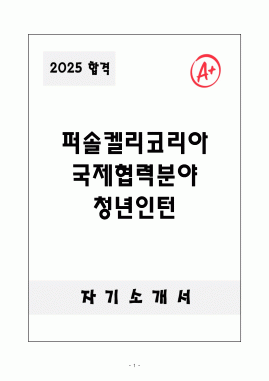 [합격자소서] 퍼솔켈리코리아 국제협력분야 청년인턴-1페이지