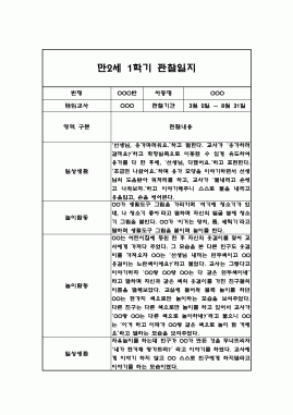 만2세 1년 관찰일지,총평 126Page (놀이와 일상 관찰기록)-1페이지