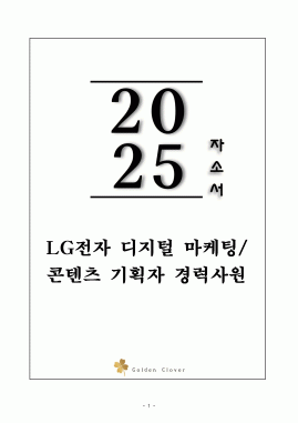 LG전자 디지털 마케팅/콘텐츠 기획자 경력 자기소개서-1페이지