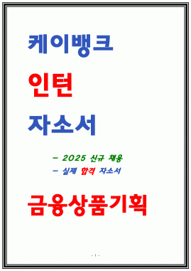 케이뱅크 인턴 자소서-1페이지