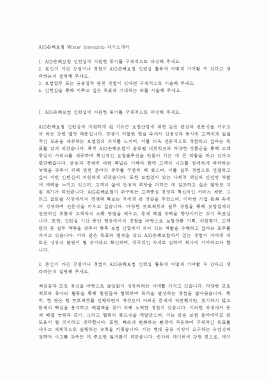 AIG손해보험 Winter Internship 자기소개서-1페이지