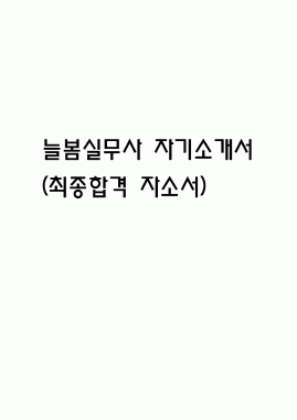 늘봄실무사 자기소개서 (늘봄행정실무사 최종합격 자소서)-1페이지