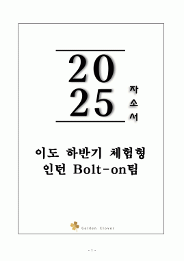 이도 하반기 체험형 인턴 Bolt-on팀 자기소개서-1페이지