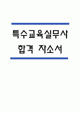(특수교육실무사 자기소개서) 특수교육실무사 합격 자소서-1페이지