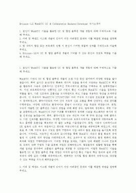 Ericsson-LG WebRTC UC & Collaboration Backend Developer 자기소개서-1페이지
