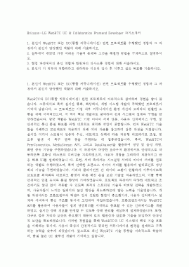 Ericsson-LG WebRTC UC & Collaboration Frontend Developer 자기소개서-1페이지