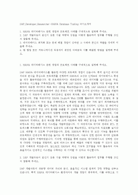 SAP_Developer_Researcher-HANA Database Tooling 자기소개서-1페이지