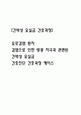 [긴박성 요실금 간호과정] 요로감염 환자 감염으로 인한 방광 자극과 관련된 긴박성 요실금 간호진단 간호과정 케이스-1페이지