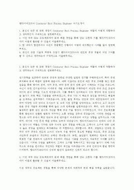 램리서치코리아 Conductor Etch Process Engineer 자기소개서-1페이지