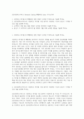 SK네트웍스서비스 Network Cabling 통합배선 Sales 자기소개서-1페이지