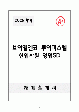 브이엘엔코 루이까스텔 신입사원 영업SD 자기소개서-1페이지
