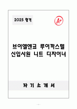 브이엘엔코 루이까스텔 신입사원 니트 디자이너 자기소개서-1페이지