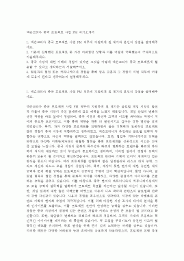 넥슨코리아 중국 프로젝트 사업 PM 자기소개서-1페이지