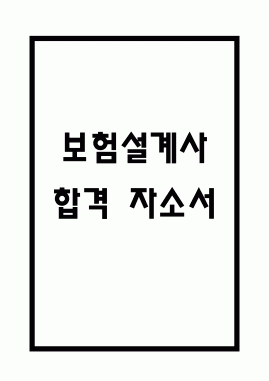 (보험설계사 자기소개서) 보험설계사 합격 자소서-1페이지