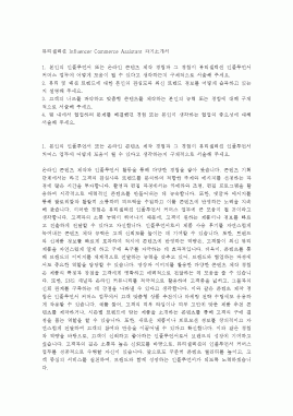 뷰티셀렉션 Influencer Commerce Assistant 자기소개서-1페이지