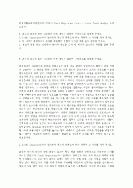 비엠더블유파이낸셜서비스코리아 Credit Department Intern - Junior Analyst 자기소개서-1페이지