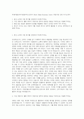 비엠더블유파이낸셜서비스코리아 Multi Make Business Intern 영업지원 인턴 자기소개서-1페이지